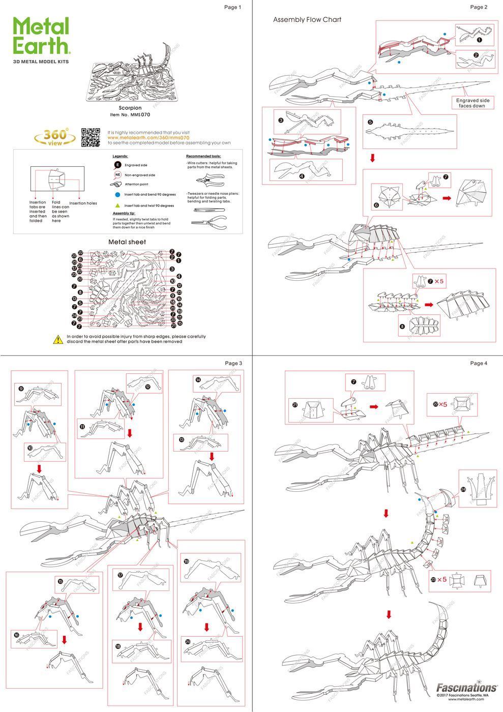 Metal Earth Bugs - Scorpion|3D Metal Model Kits