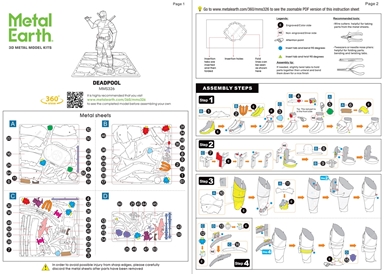 Deadpool Marvel Metal Earth | 3D Metal Model Kits