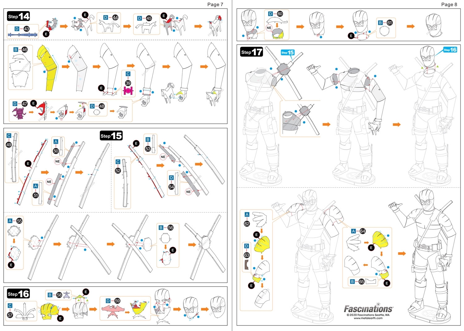 Hobby Construction Kit Metal Earth Marvel Deadpool 3D Metal Model Kit ...