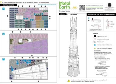 Orthanc Metal Earth Lord of the Rings Premium Series | 3D Metal Model Kits