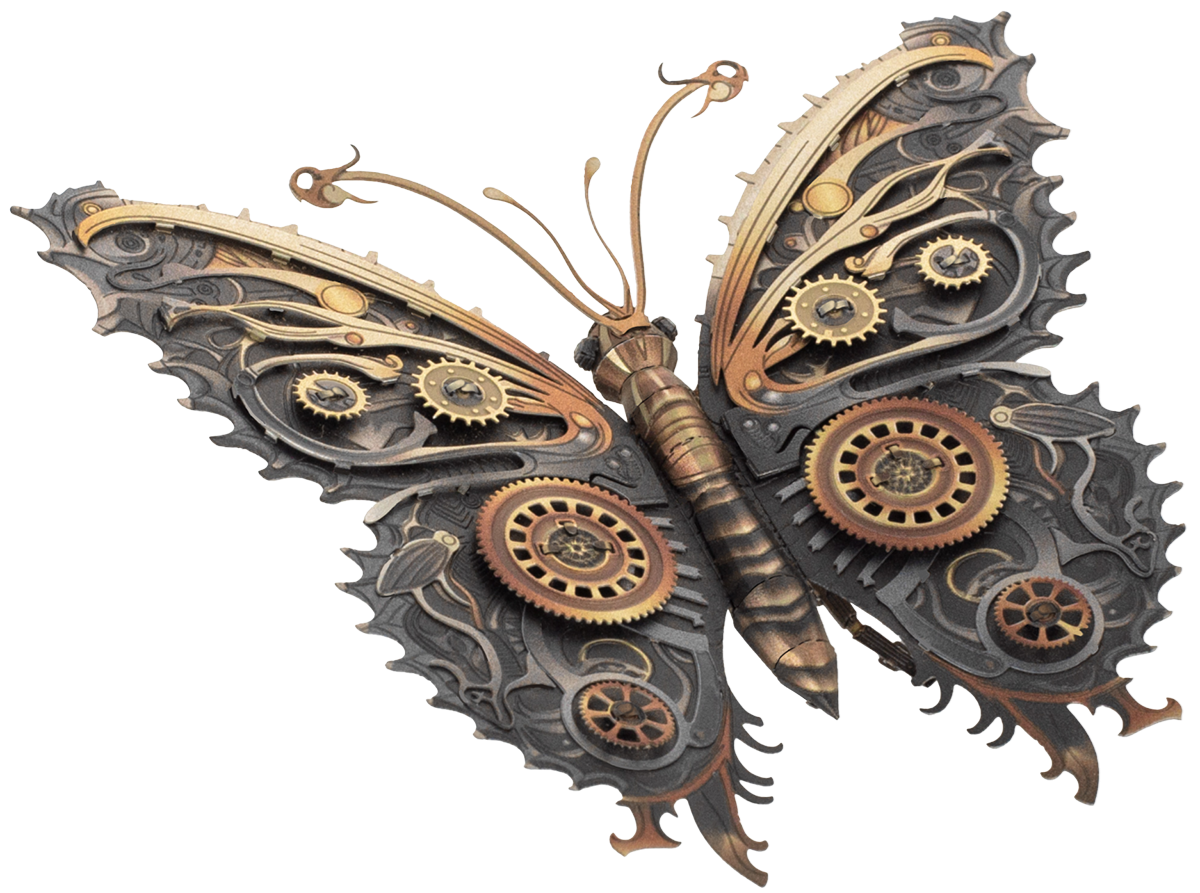 Steampunk Butterfly Heart Art
