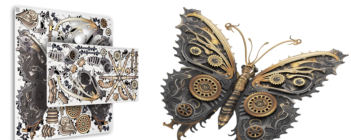 Steampunk Butterfly Metal Earth | 3D Metal Model Kits